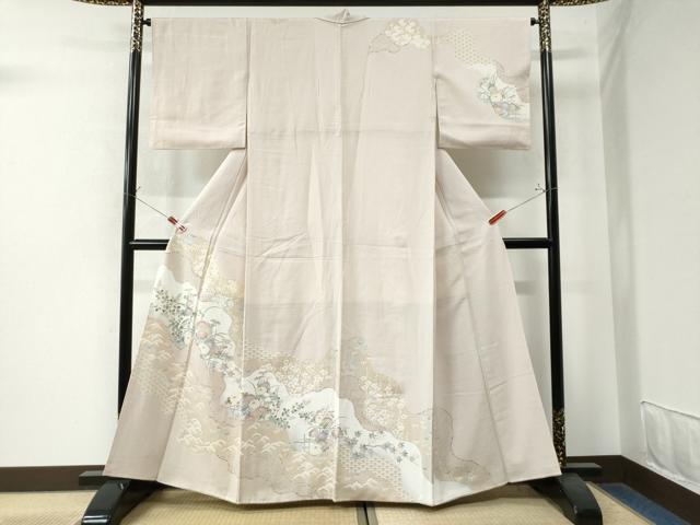 平和屋着物●訪問着　7マルキ　間道　正絹　逸品　CAAW8262yc