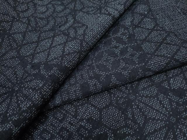 平和屋着物●結城紬　100亀甲　よろけ縞　吉祥文　正絹　逸品　CAAW8270yc