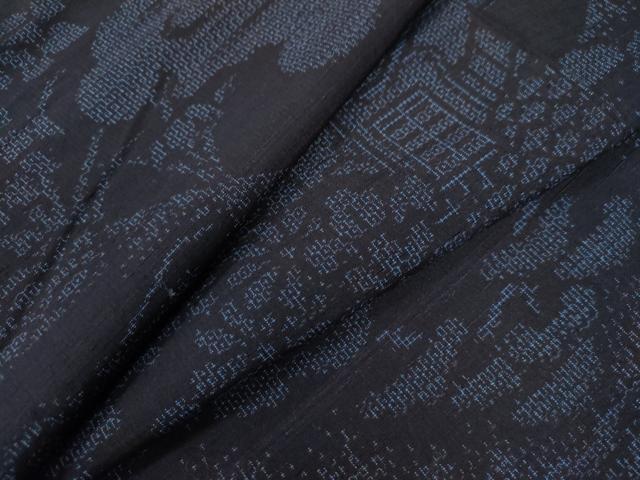 平和屋着物●結城紬　100亀甲　雲取り御所車吉祥花文　正絹　逸品　CAAW8291yc