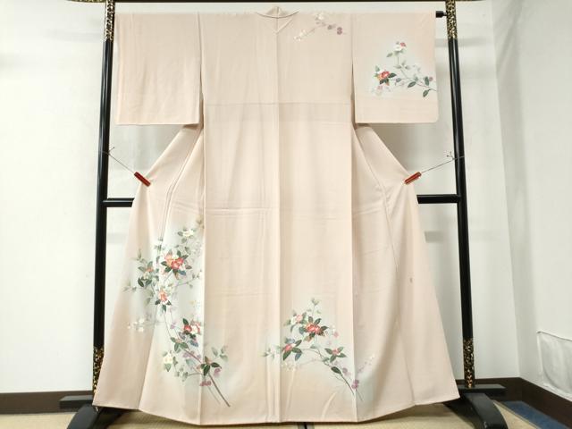 平和屋着物●訪問着　友禅　作家物　枝花文　暈し染め　正絹　逸品　CAAW8292yc