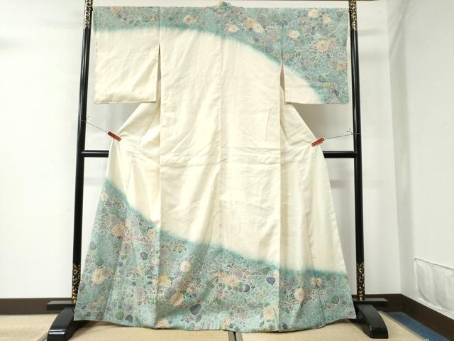 平和屋着物●訪問着　紬地　辻が花　絞り　正絹　逸品　CAAW8300yc