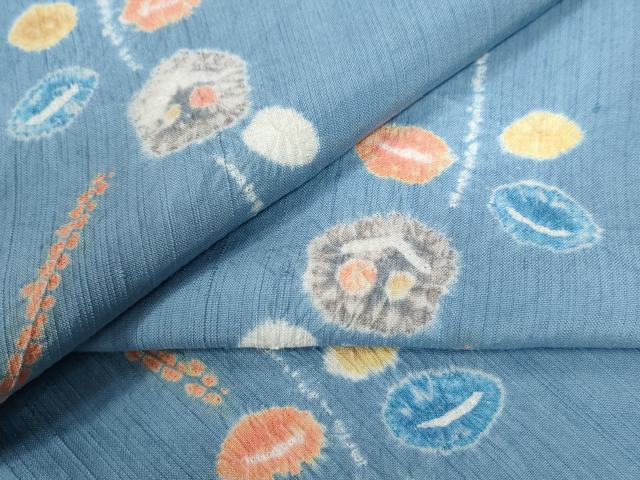平和屋着物●上質な紬　絞り　花唐草文　正絹　逸品　未使用　CAAW8303yc