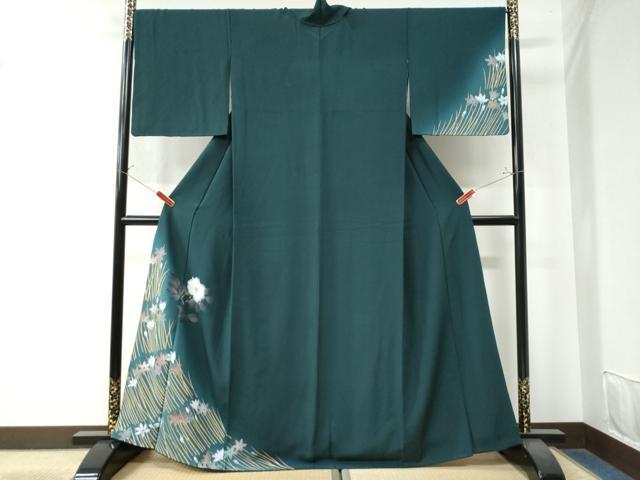 平和屋着物●訪問着　草花文　暈し染め　金彩　正絹　逸品　CAAW8308yc