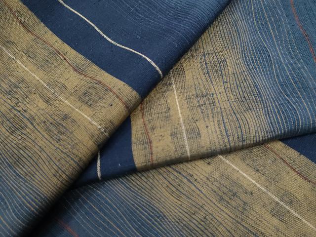 平和屋着物●上質な紬　よろけ縞　正絹　逸品　CAAW8330yc