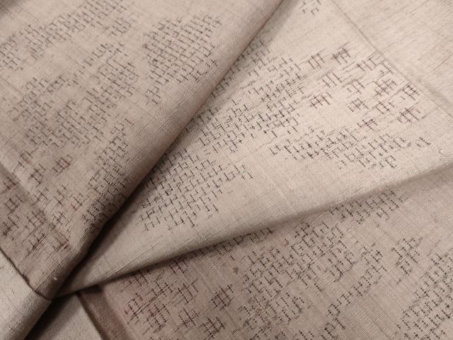 平和屋着物●結城紬　80亀甲　飛び亀甲柄　葡萄蔦の葉文　正絹　逸品　CAAW8331yc