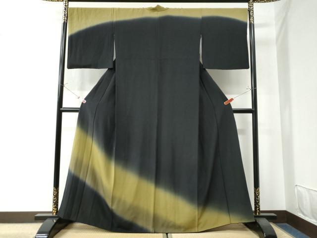 平和屋着物●訪問着　霞文　暈し染め　黒地　やまと誂製　正絹　逸品　CAAW8342yc