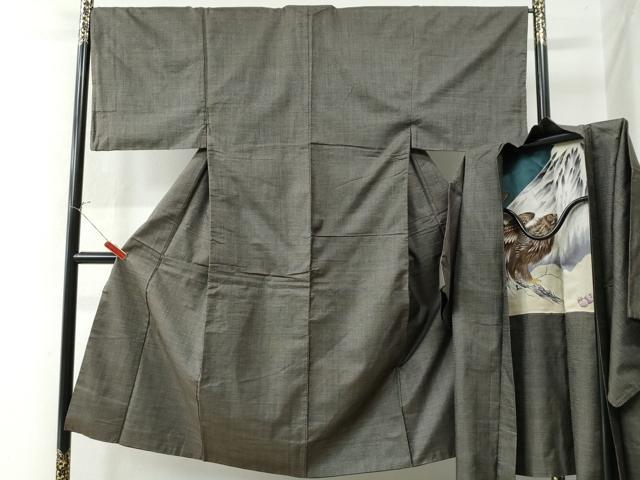 平和屋着物●男性　本場大島紬　アンサンブル　100亀甲　総詰め　羽裏：一富士二鷹三茄子　正絹　逸品　CAAW8364yc