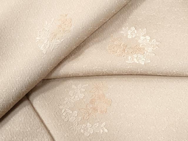 平和屋着物●上質な小紋　総刺繍　草花丸文　正絹　逸品　未使用　CAAW8374yc