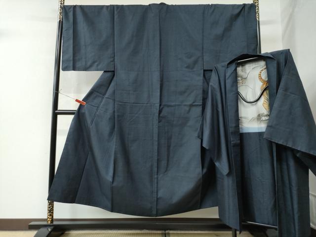 平和屋着物●男性　本場大島紬　アンサンブル　80亀甲　総詰め　キングサイズ　正絹　逸品　CAAW8383yc