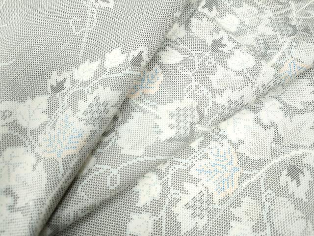 平和屋着物●本場大島紬　白大島　9マルキ　蔦の葉文　正絹　逸品　CAAW8386yc