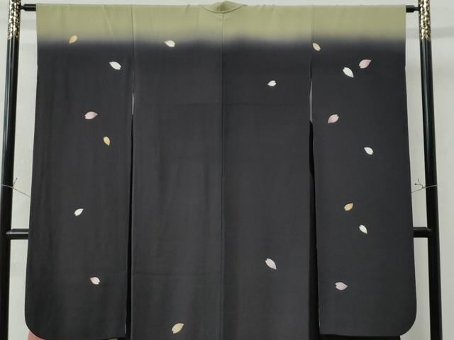 平和屋着物○豪華振袖 舞花弁 暈し染め 金彩 鬼しぼ縮緬 正絹