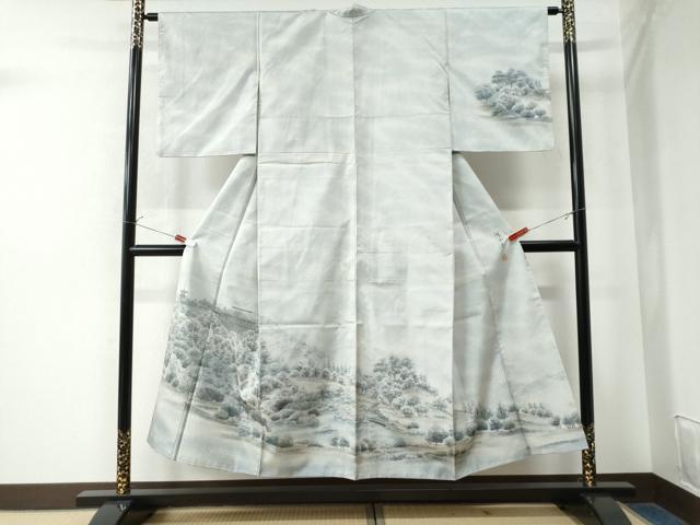 平和屋着物●訪問着　本場染大島紬　作家物　清水寺　正絹　逸品　CAAW8418yc