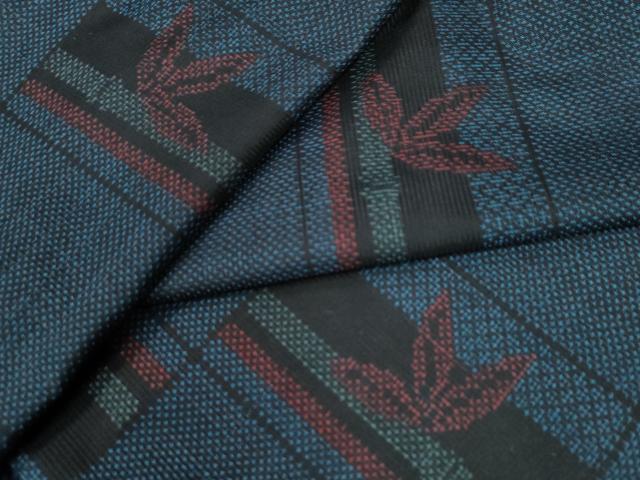 平和屋着物●本場大島紬　7マルキ　市松笹竹文　正絹　逸品　未使用　CAAW8448yc