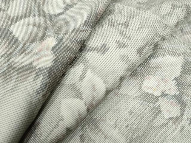 平和屋着物●都喜ヱ門　本場大島紬　白大島　7マルキ　総絣　枝花文　藤絹織物謹製　正絹　逸品　CAAW8450yc