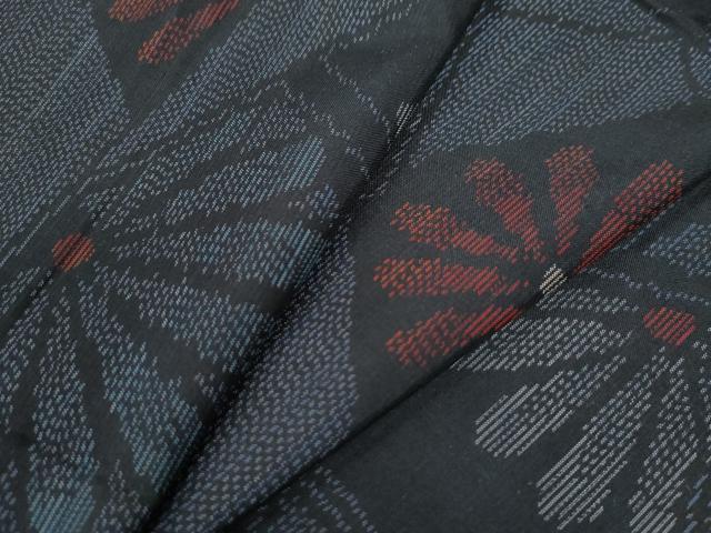 平和屋着物●本場大島紬　切嵌花文　正絹　逸品　未使用　CAAW8473yc