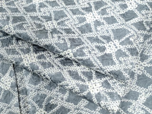 平和屋着物●上質な小紋　総絞り　松皮菱吉祥文　正絹　逸品　未使用　CAAW8498yc
