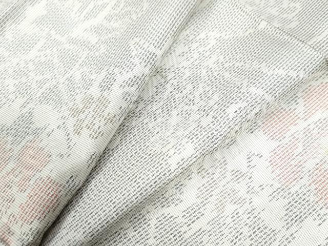 平和屋着物●本場大島紬　白大島　草花文　正絹　逸品　未使用　CAAW8552yc