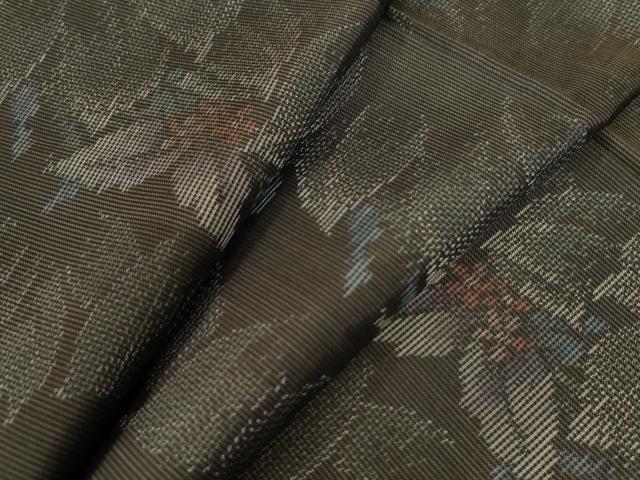 平和屋着物●本場大島紬　草花文　正絹　逸品　未使用　CAAW8562yc