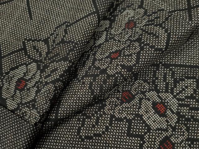 平和屋着物●本場大島紬　7マルキ　椿　正絹　逸品　CAAW8564yc