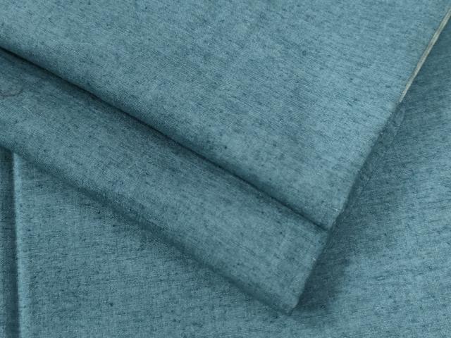 平和屋着物●結城紬　色無地　錆御納戸色　正絹　逸品　CAAW8591yc