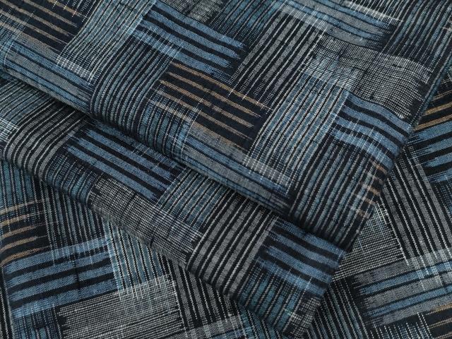 平和屋着物●上質な紬　変わり格子　松坂屋扱い　正絹　逸品　CAAW8601yc