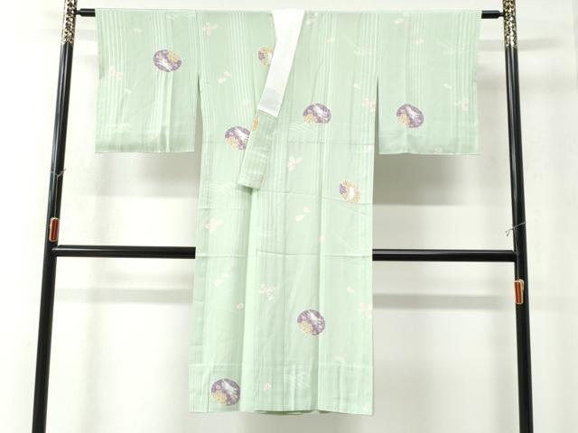 平和屋着物●長襦袢　無双仕立て　兎　舞花文　正絹　逸品　CAAW8606yc