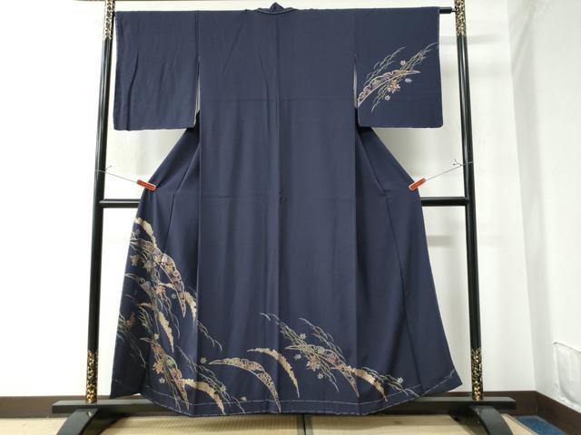平和屋着物●訪問着　竹屋町刺繍　雪芝鹿の子花文　金彩　正絹　逸品　未使用　CAAW8614yc