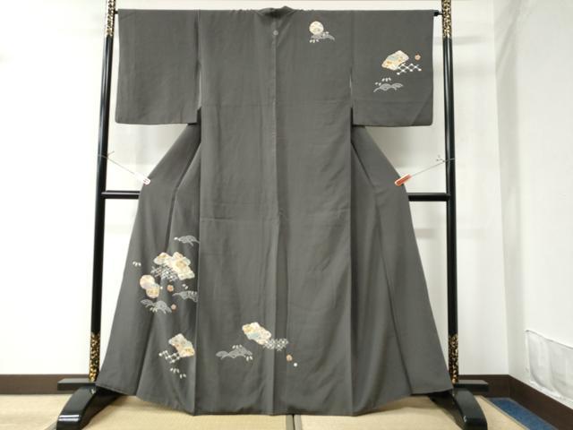 平和屋着物●訪問着　刺繍　吉祥花文　金彩　正絹　逸品　CAAW8617yc