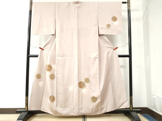 平和屋着物●訪問着　駒刺繍　吉祥花丸文　金彩　正絹　逸品　未使用　CAAW8686yc