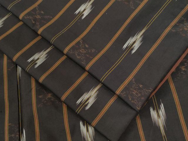 平和屋着物●上質な紬　矢羽吉祥間道　ロング丈　正絹　逸品　CAAW8708yc