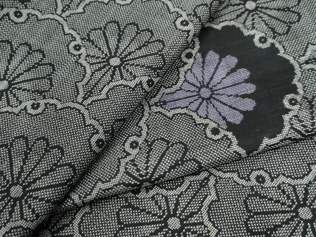平和屋着物●本場大島紬　9マルキ　雪輪菊文　正絹　逸品　CAAW8741yc