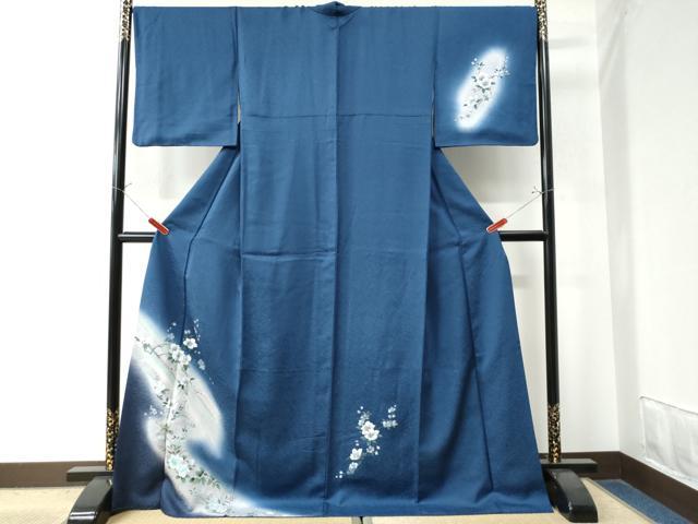 平和屋着物●訪問着　螺鈿　枝花文　暈し染め　金彩　ロング丈　正絹　逸品　CAAW8743yc
