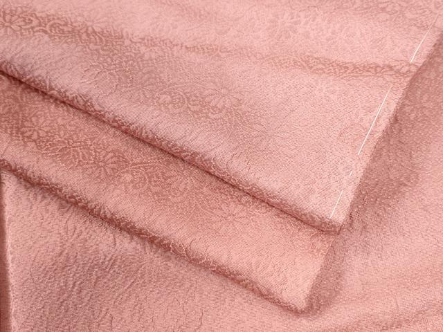平和屋着物●上質な色無地　花唐草地紋　薄紅色　正絹　逸品　未使用　CAAW8776yc