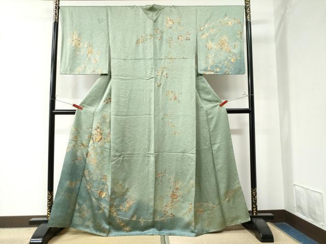 平和屋着物●訪問着　更紗花唐草文　暈し染め　金彩　やまと誂製　正絹　逸品　CAAW8777yc