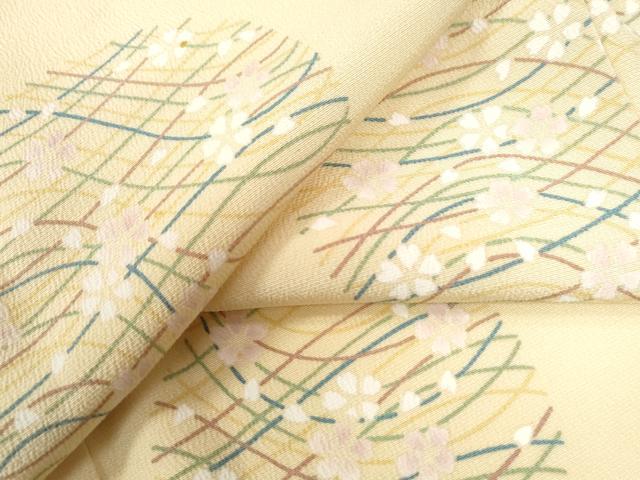平和屋着物●上質な小紋　舞桜吉祥丸文　正絹　逸品　CAAW8782yc