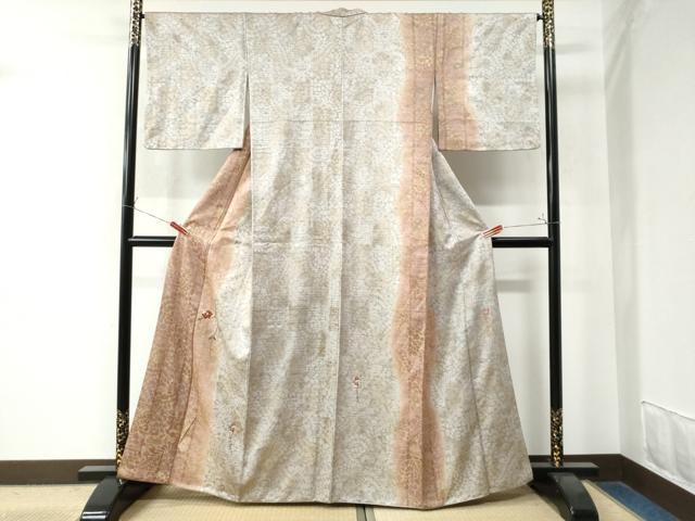 平和屋着物●訪問着　作家物　辻が花　総刺繍　本金箔　暈し染め　正絹　逸品　CAAW8787yc