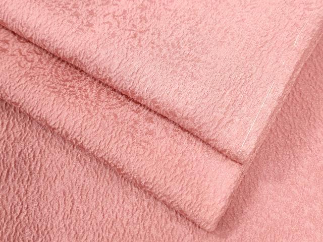 平和屋着物●上質な色無地　吉祥花地紋　桃色　正絹　逸品　未使用　CAAW8788yc