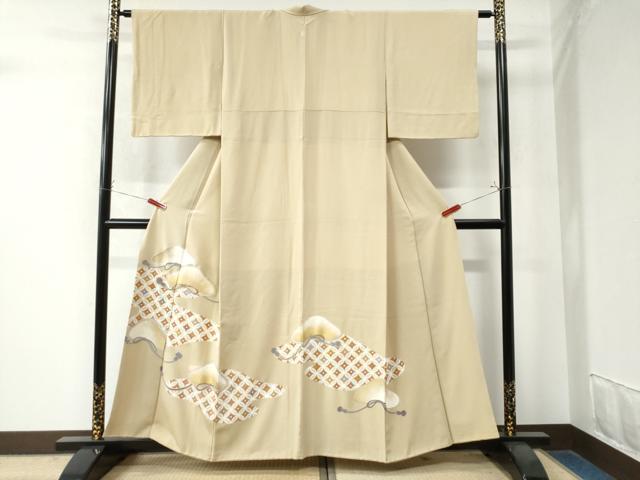 平和屋着物●豪華色留袖　駒刺繍　七宝花松文　金彩　正絹　逸品　CAAW8797yc