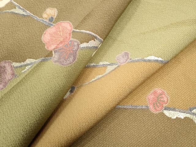 平和屋着物●上質な小紋　枝梅文　金彩　正絹　逸品　CAAW8800yc