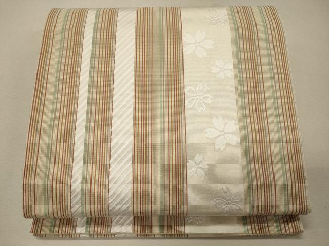 平和屋着物＊夏物　全通柄袋帯　桜間道　化繊　未使用　CAAW8925oy