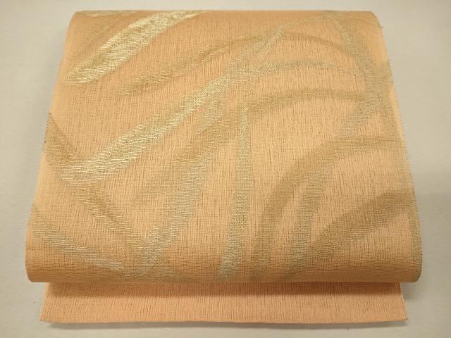 平和屋着物＊夏物　太鼓柄袋帯　草葉文　金糸　正絹　逸品　未使用　CAAW8940oy