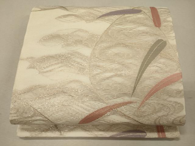 平和屋着物＊夏物　六通柄袋帯　笹の葉文　金糸　正絹　逸品　未使用　CAAW8944oy