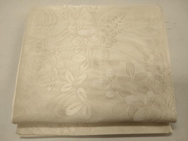 平和屋着物＊夏物　六通柄袋帯　草葉文　銀糸　正絹　逸品　CAAW8958oy