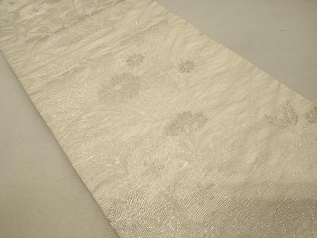 平和屋着物＊夏物 六通柄 京袋帯 草花文 銀糸 正絹 逸品 CAAW8959oy