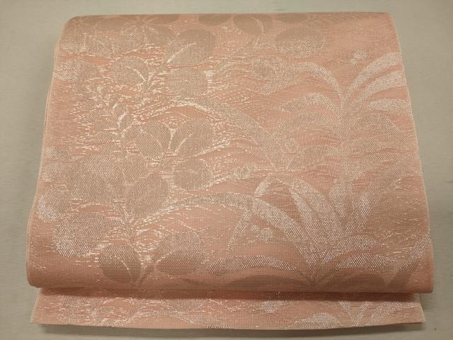 平和屋着物＊夏物　六通柄　本袋帯　草花文　銀糸　正絹　逸品　未使用　CAAW8960oy