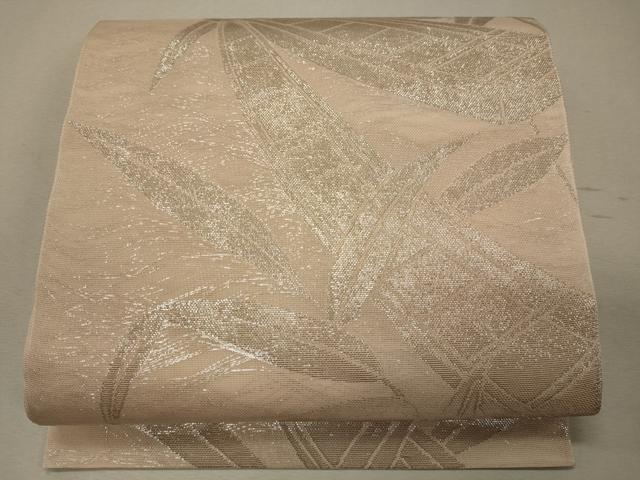 平和屋着物＊夏物　六通柄　本袋帯　笹の葉文　船　銀糸　正絹　逸品　CAAW8962oy