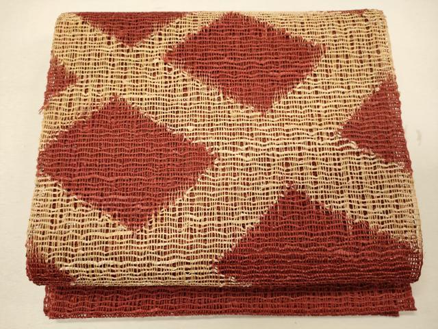 平和屋着物＊夏物　八寸名古屋帯　羅　幾何学文　正絹　逸品　未使用　CAAW8991oy