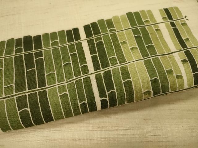 平和屋着物＊夏物 九寸名古屋帯 竹垣文 麻 逸品 CAAW9002oy