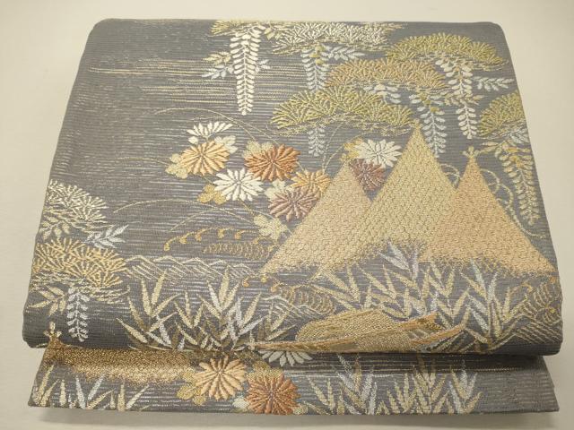 平和屋着物＊夏物　六通柄袋帯　唐織　竜田川　金銀糸　正絹　逸品　CAAW9007oy