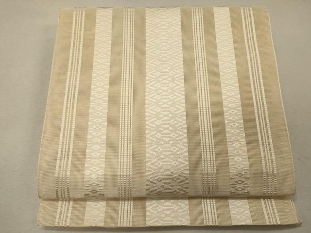 平和屋着物＊夏物　本場筑前博多織　八寸名古屋帯　紗献上　薄卵色　正絹　逸品　CAAW9016oy